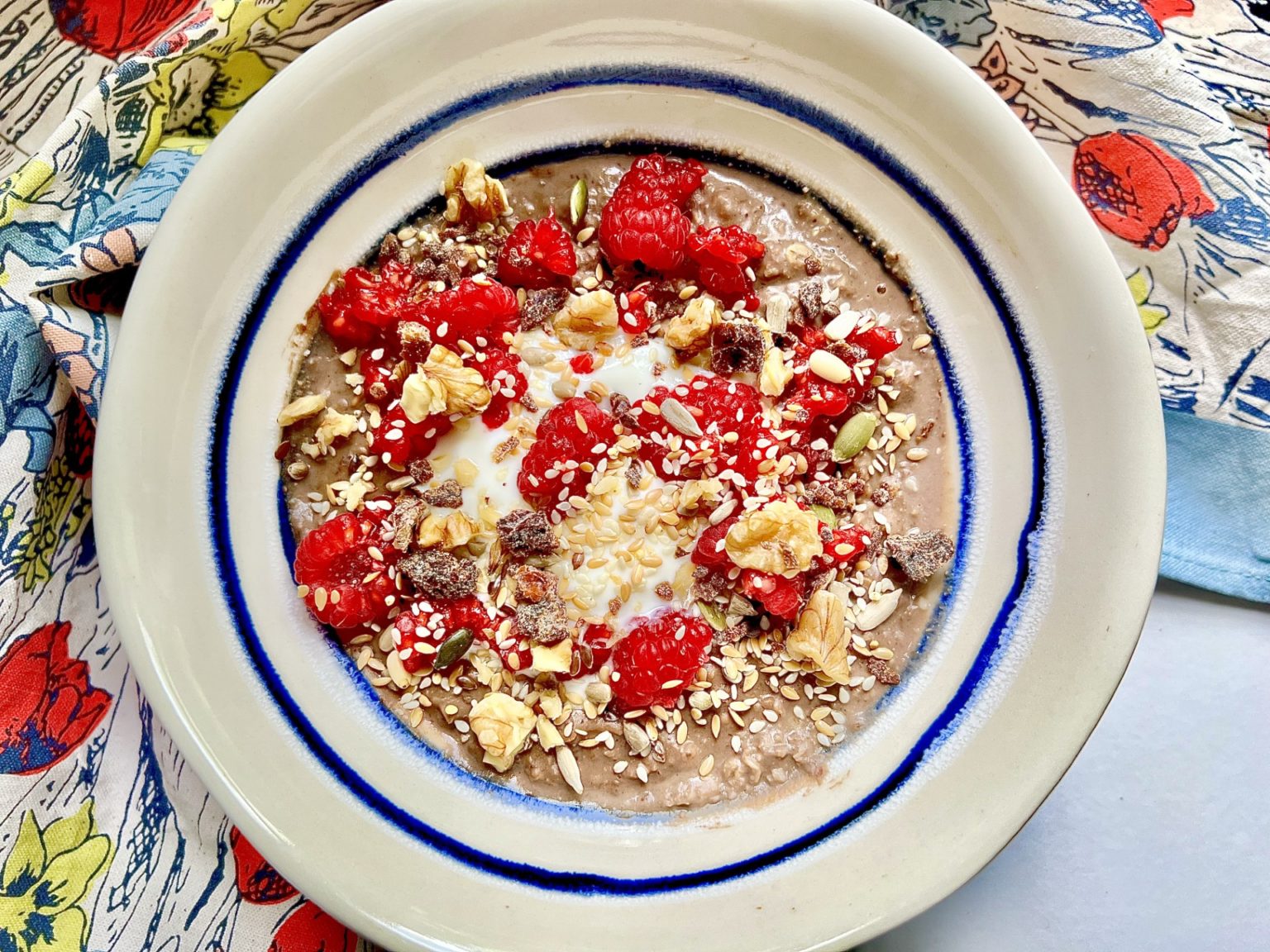 Chocolate Raspberry Porridge Bowl – The Nutrition Consultant
